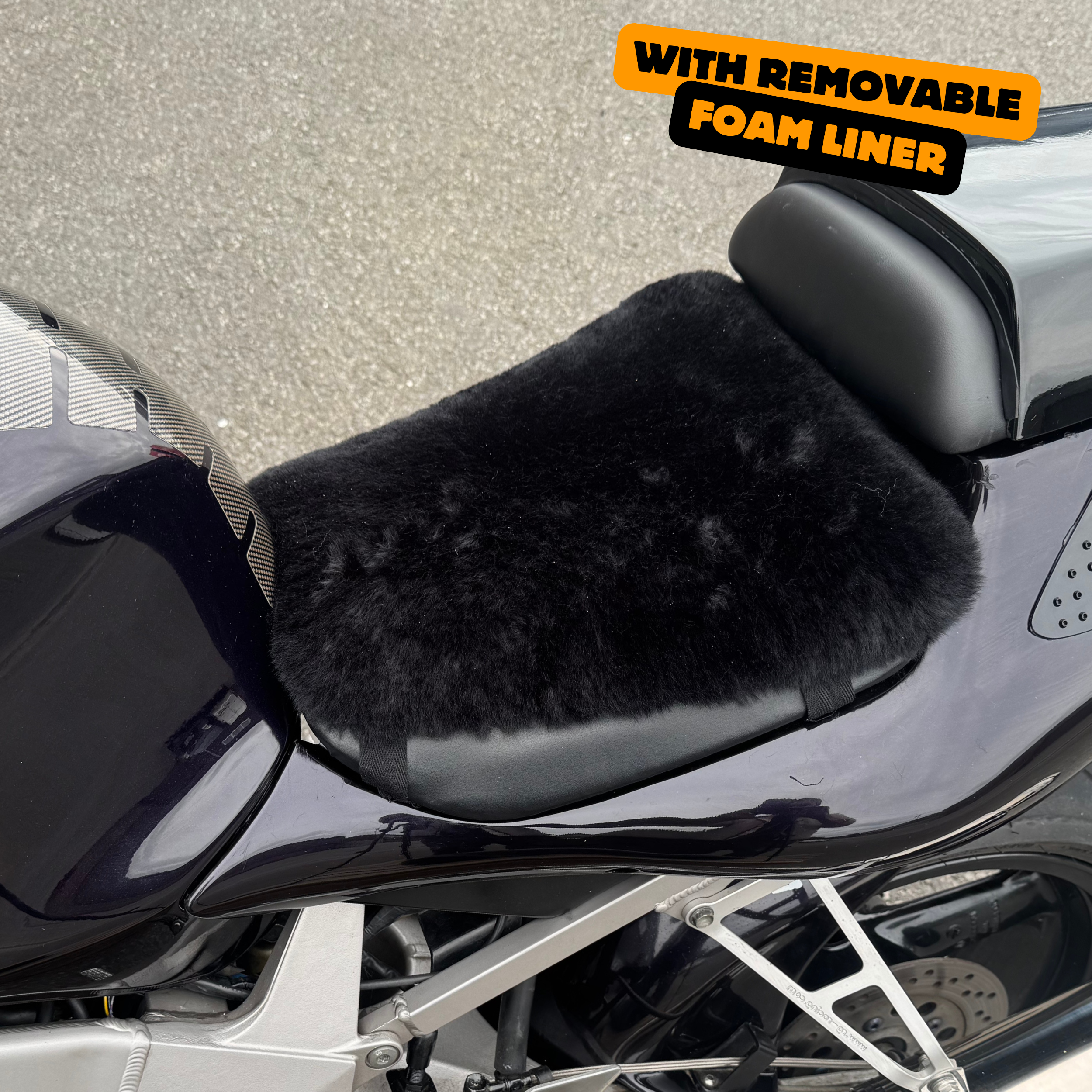 The Zenith Motorcycle Sheepskin Seat Pad | Universal Fit for Sports ...